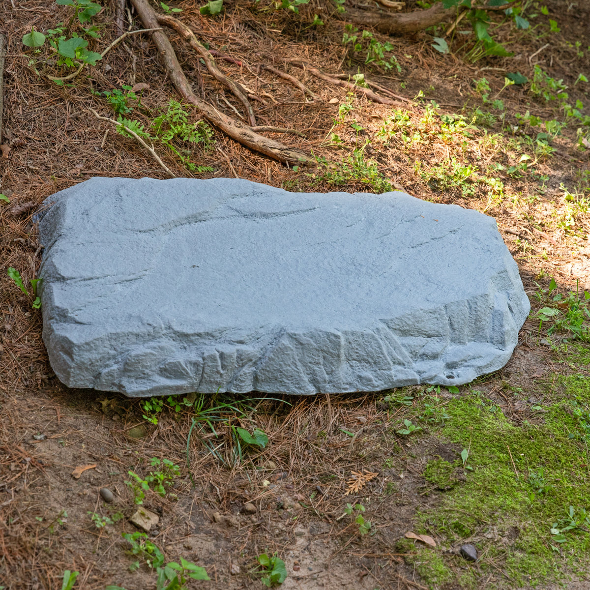 Arlmont & Co. Flat-Profile Artificial Garden Rock with Stakes & Reviews | Wayfair